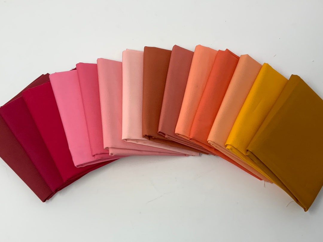 Indiana Sunrise Curated Riley Blake Cotton Solids Fabric Bundle | 14 ...