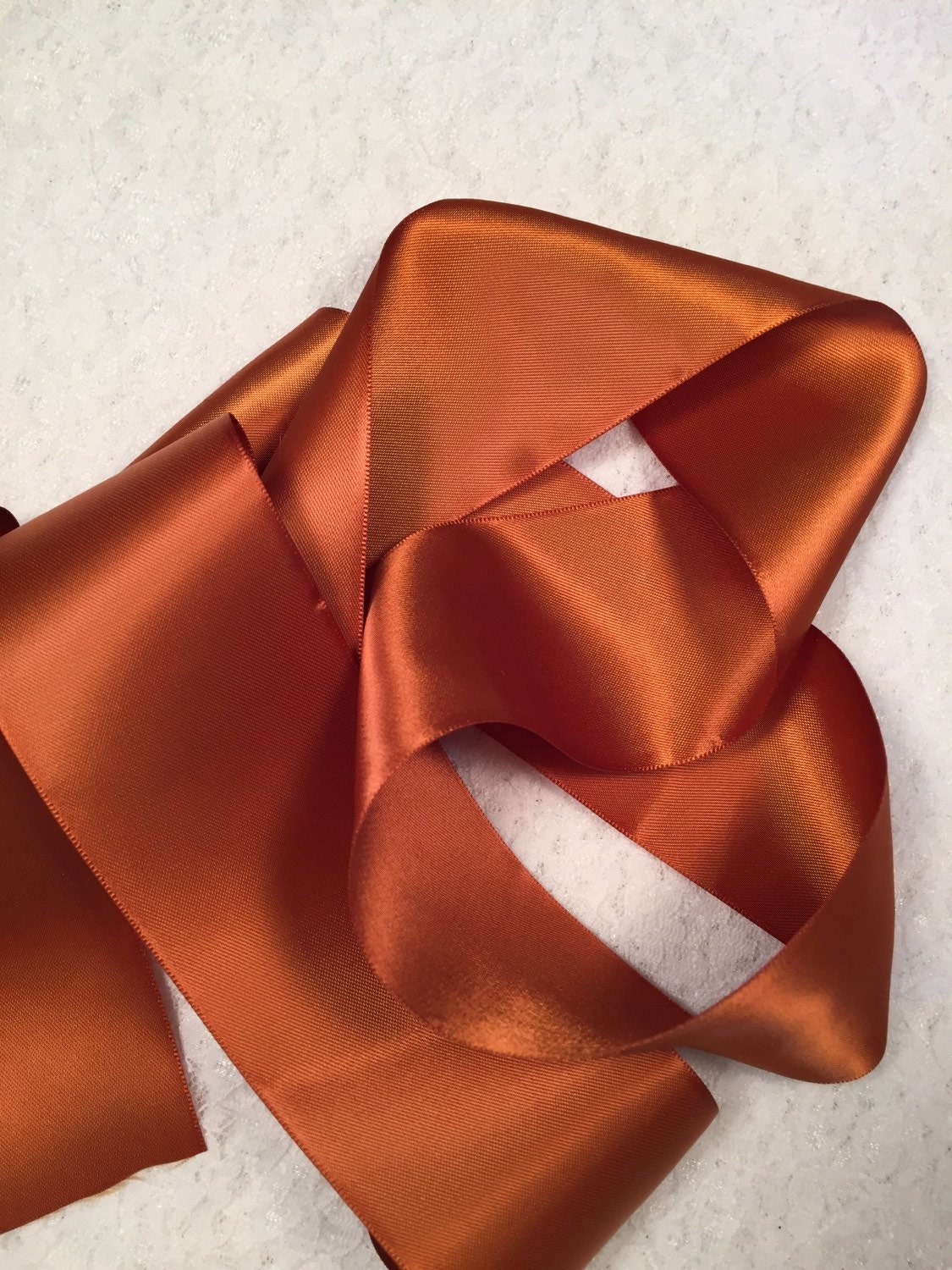 Copper Satin Ribbon/Copper Ribbon/Wedding Dress Sash/Brown | Etsy
