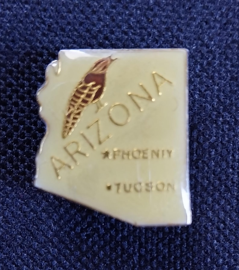 Vintage State of ARIZONA Enamel Hat Tie Tac Shirt Jacket Vest Lapel Pin ...