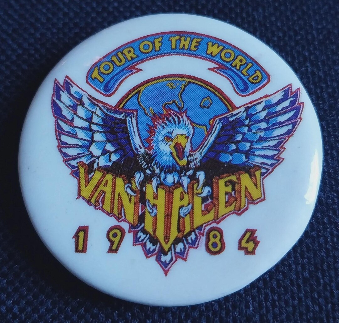 Van Halen 1984 Tour of the World Concert Promo Pin Pinback Button Badge ...