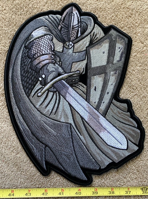 LARGE Embroidered Iron on Knight in Armor Back Patch | Etsy