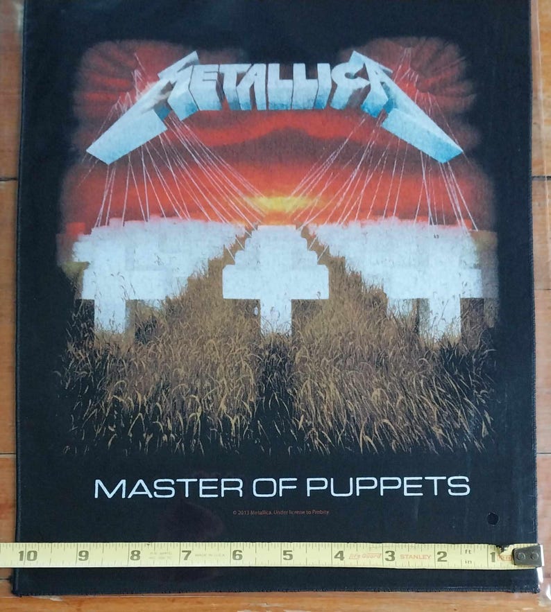 Large MASTER OF PUPPETS Metallica Sew on Battle Jacket Woven Canvas ...