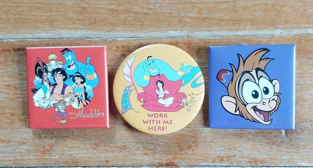 RARE Vintage 90s Disney's Aladdin Pin Lot of 3 Fully Licensed Pins ...