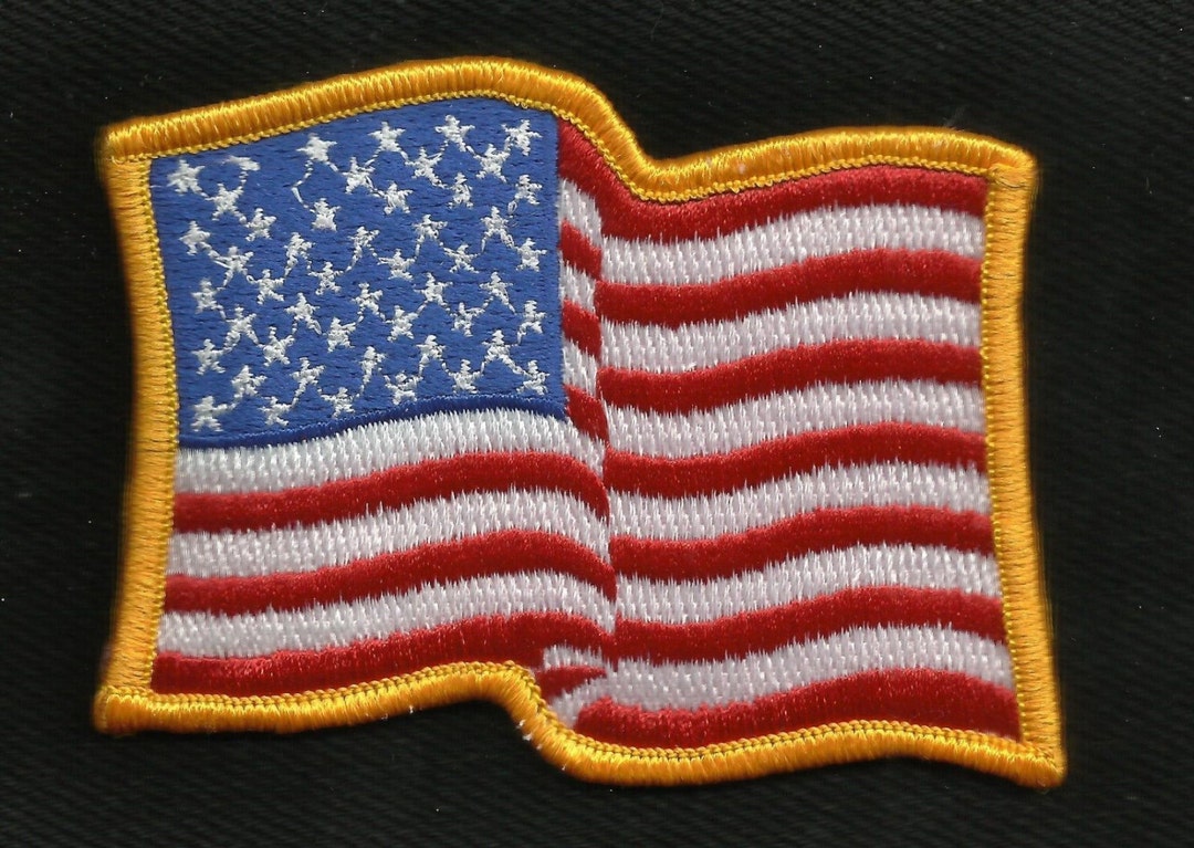 Vintage WAVY American Flag Red White Blue USA Patriotic Biker ...