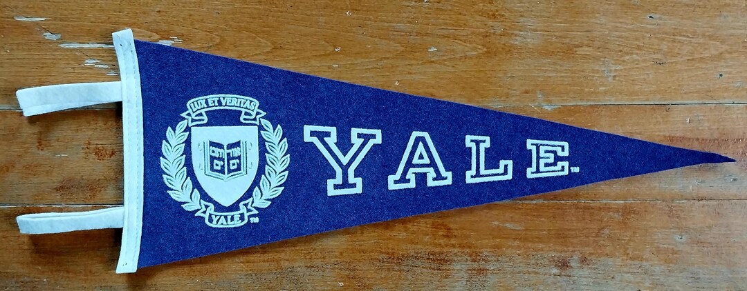 Vintage Yale University Pennant Bulldogs College Blue Flag Wool Felt ...