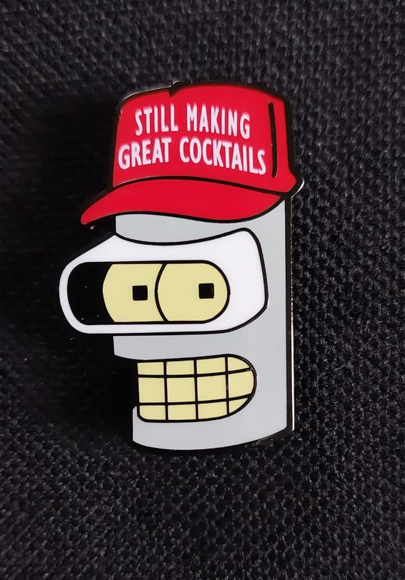 Still Making Great Cocktails Enamel Cartoon Biker PIN… - Gem