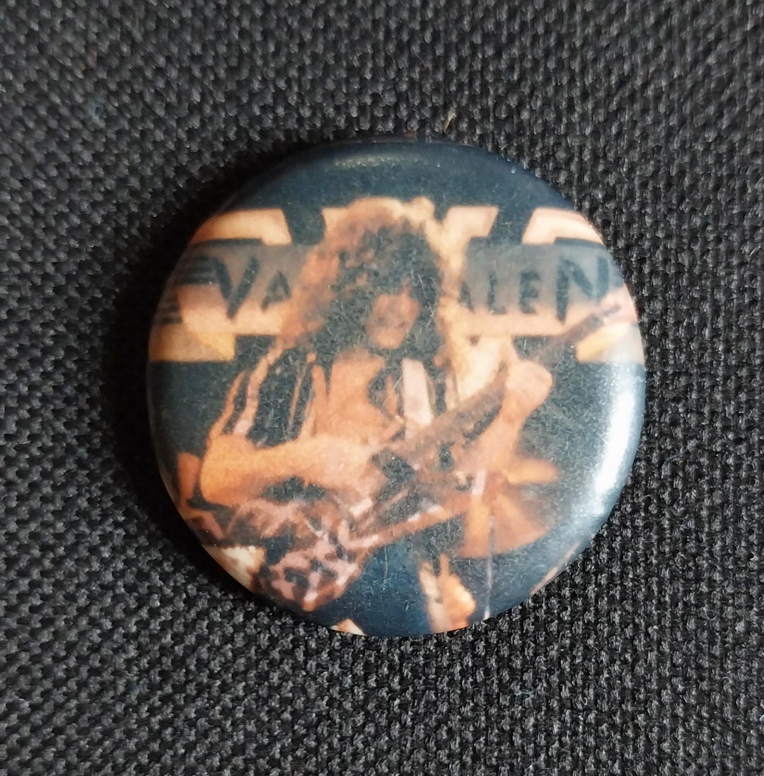 True Vintage 80s Original Van Halen Pin Pinback Button Badge Eddie Van ...