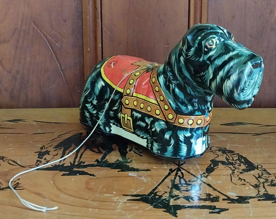 Vintage MARX Toy Wind up Litho Scottie the Guide Dog Tin Toy - Etsy