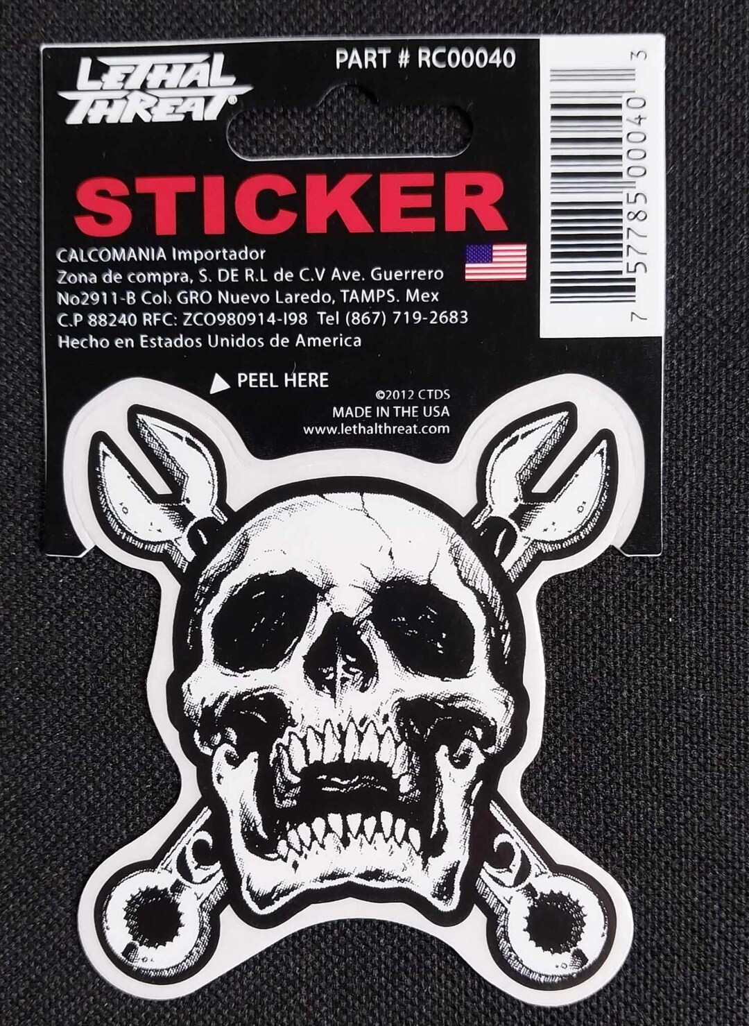 Skull and Cross Wrenches Lethal Threat Sticker Decal Made in USA Wrench ...