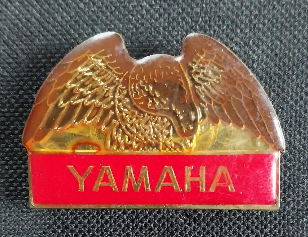Vintage Yamaha Enamel Eagle PIN Pinback Biker Motorcycle Old School ...