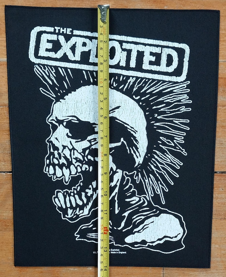Licensed the EXPLOITED Mohawk Skull Punk Rock Large Sew on Battle ...
