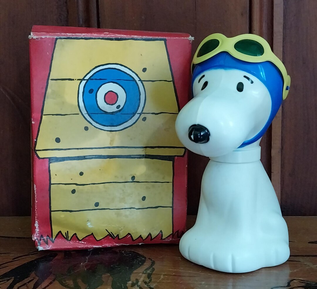 1969 the Flying Ace Peanuts SNOOPY Bubble Bath Container With Original ...