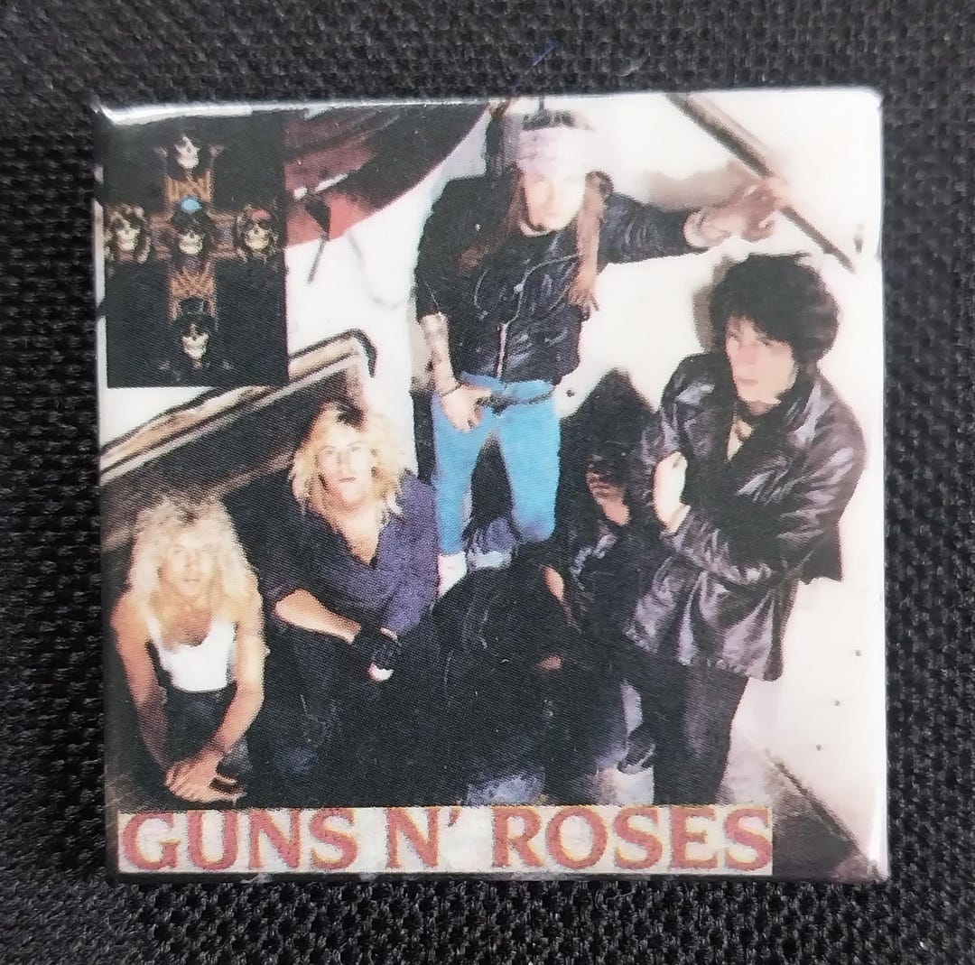 Guns N' Roses GNR 80s Rock Band Music Pin Badge Button ~ Group Photo ...