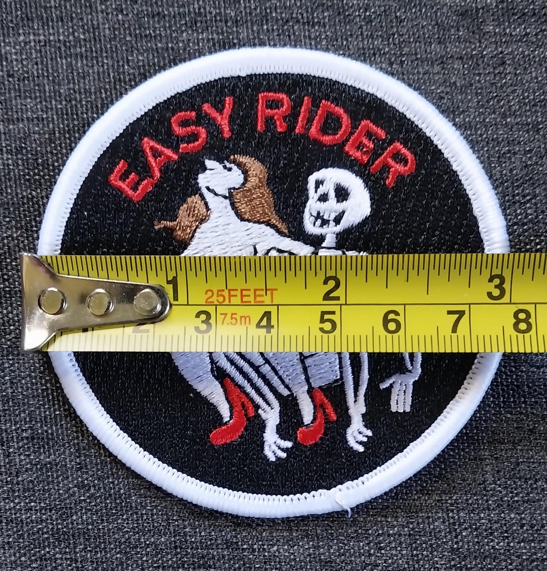 EASY RIDER Skull Skeleton MC Club Embroidered Iron on Motorcycle Jacket ...