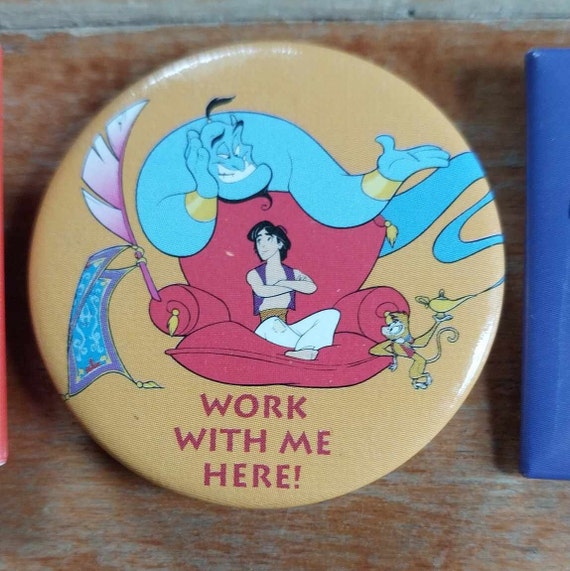 RARE Vintage 90s Disney's Aladdin Pin Lot of 3 Fully … - Gem