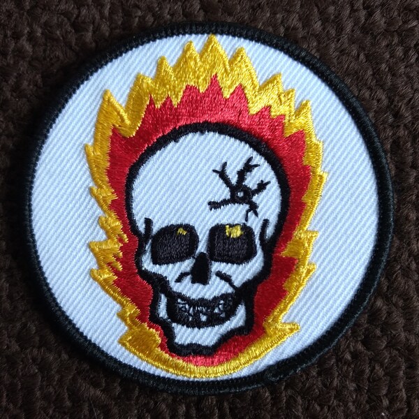 Flaming Skull Patch - Etsy