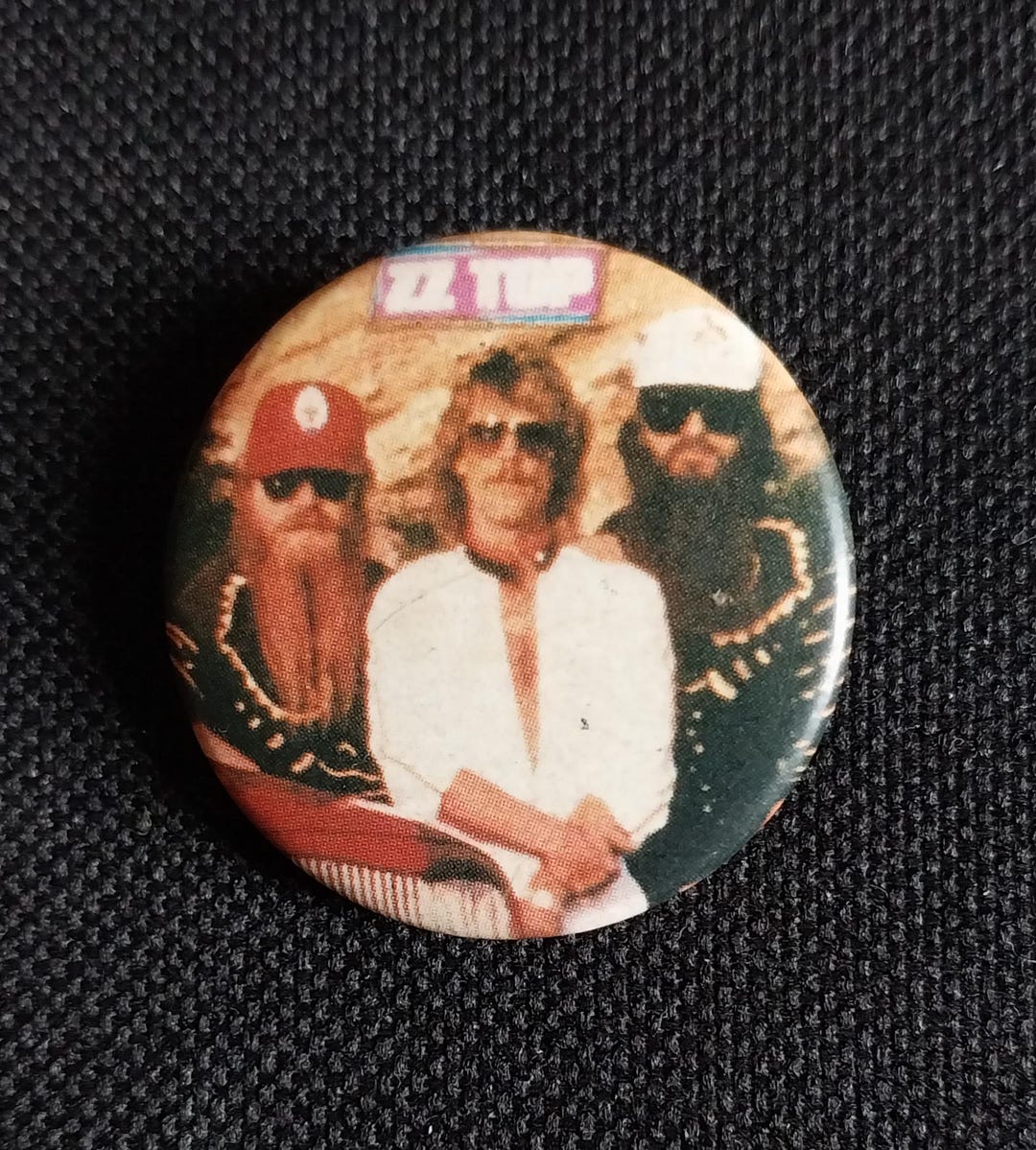 ZZ Top Vintage 80s Rock Band Album Eliminator Pin Button Badge Pinback ...