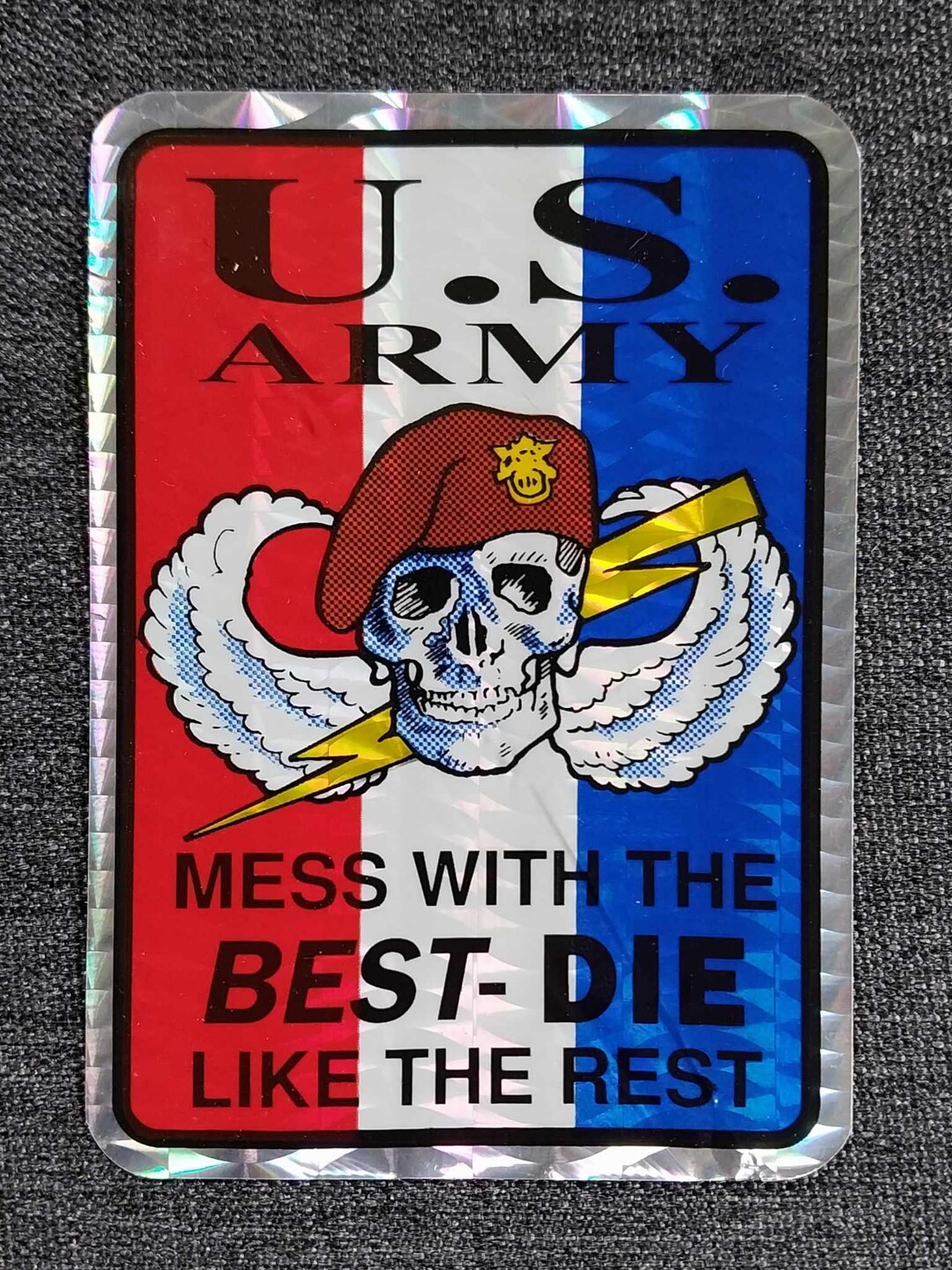 Vintage Reflective Prism Vending Decal Sticker - ARMY Mess With the ...