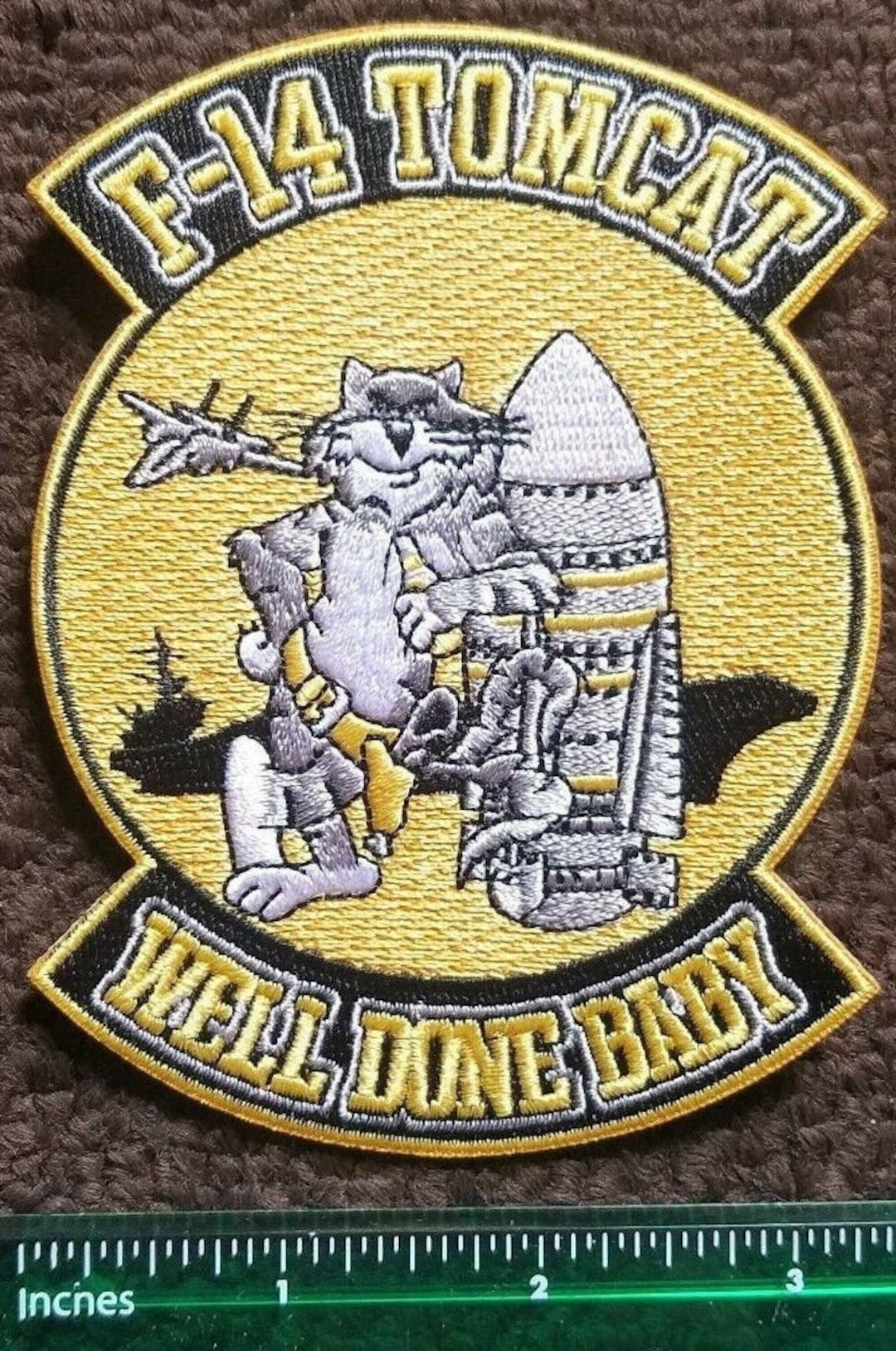 F-14 Fighter Jet Tomcat Jacket Patch - Well Done Baby - Embroidered Iron ON - Etsy