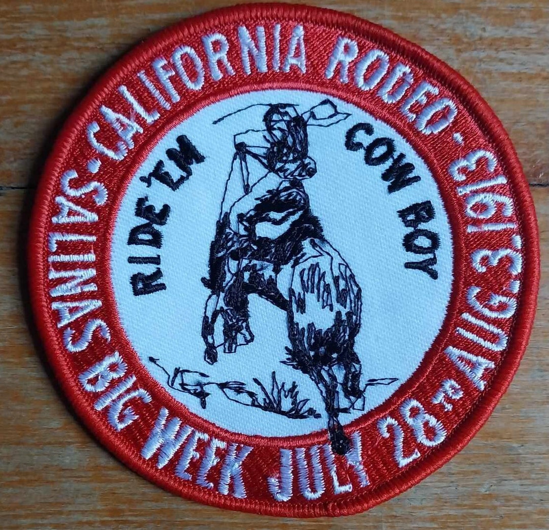 Salinas Rodeo Bronco Bustin Ride 'em Cowboy Souvenir Collectors Patch ...