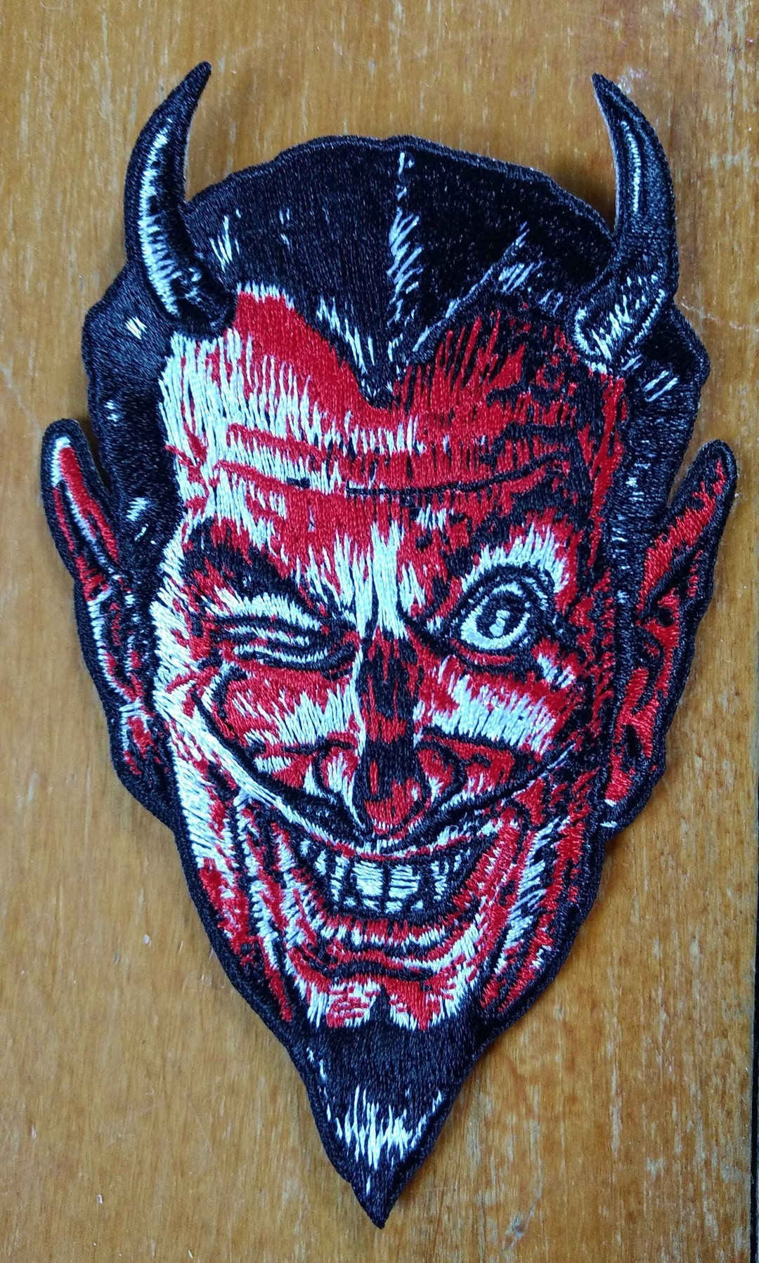 Small Winking Devil Embroidered Biker Jacket Motorcycle Vest Patch - Etsy
