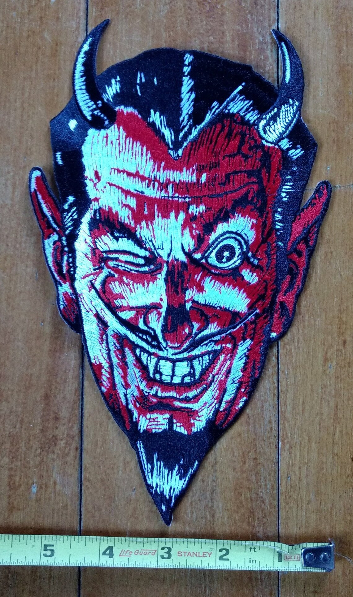 Large Winking Devil Embroidered Iron ON Biker Jacket Vest Back - Etsy