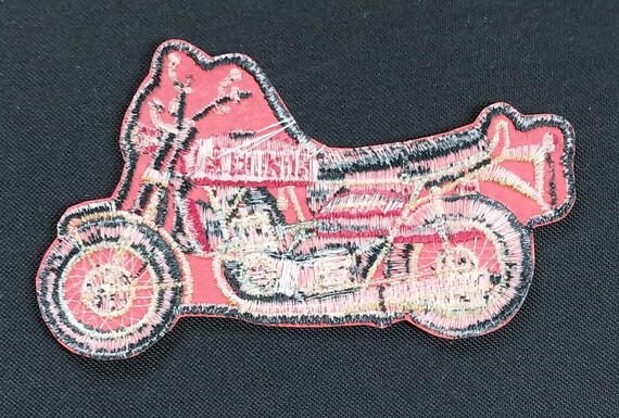 Vintage 1960s or 1970s Suzuki Motorcycle Embroidered … - Gem