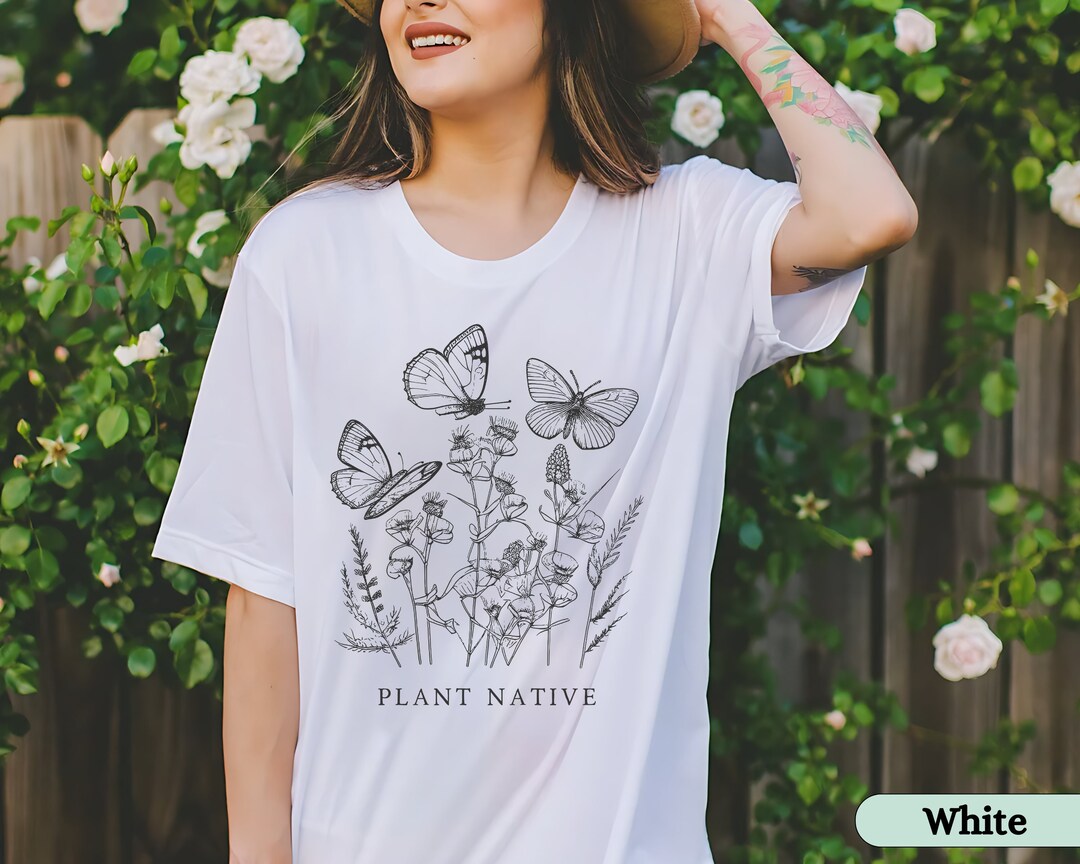 Native Plants Shirt, Vintage Style Plant Shirt, Biodiversity Plant ...