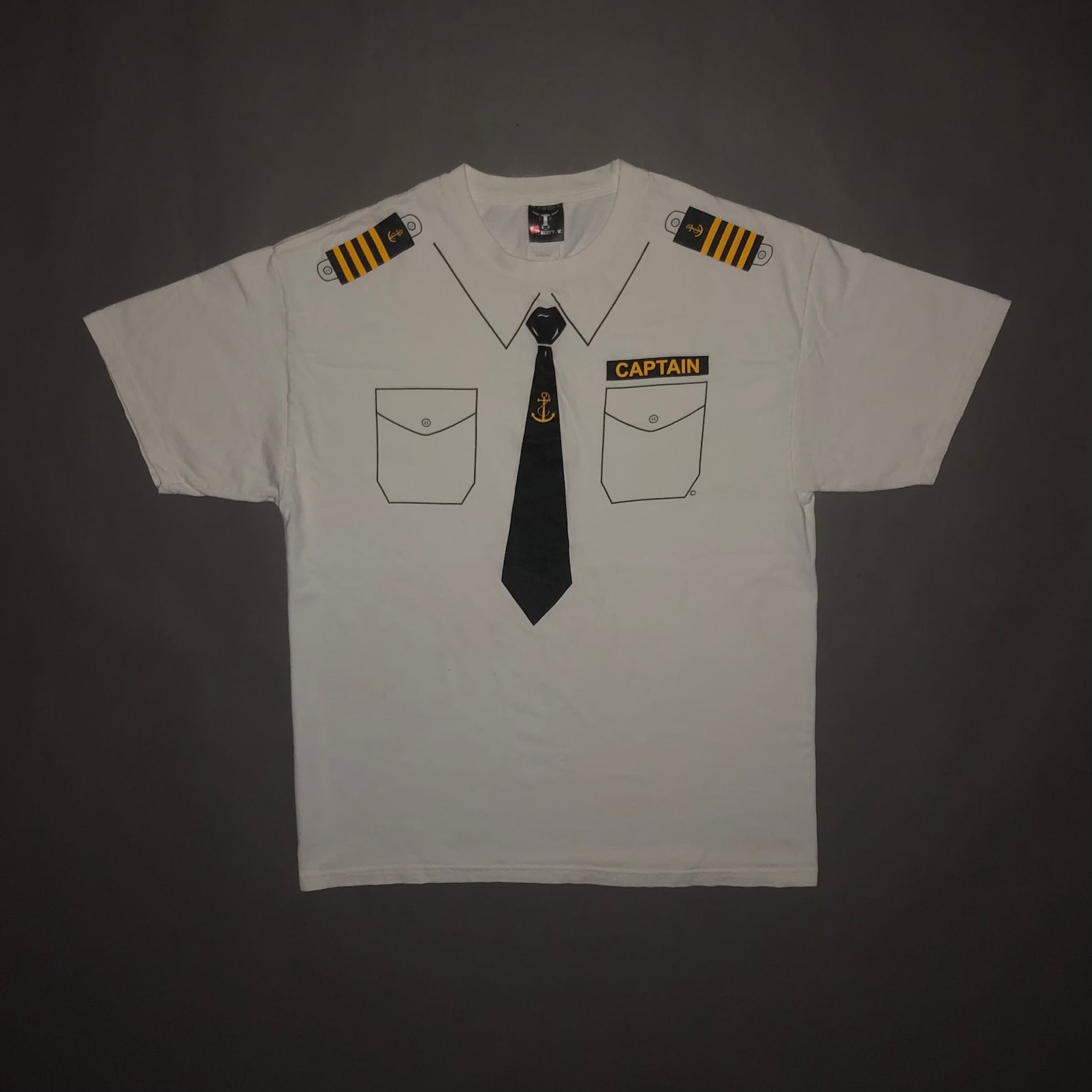 Vintage 90s Boat Captain's Uniform T Shirt M / L - 1990s FOTL Tee ...
