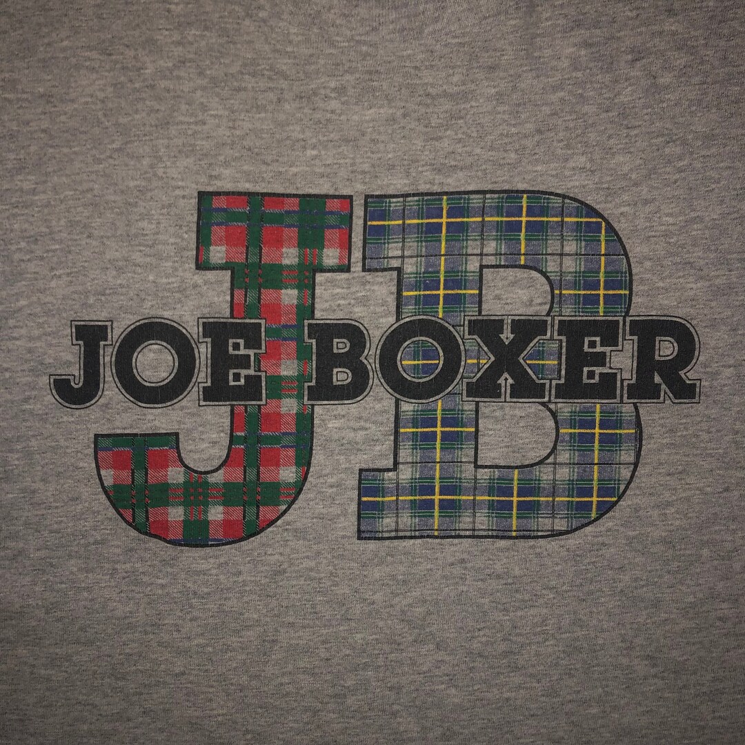 Vintage 90s Joe Boxer Long Sleeve T Shirt LARGE Spell Out 1990s Gray ...