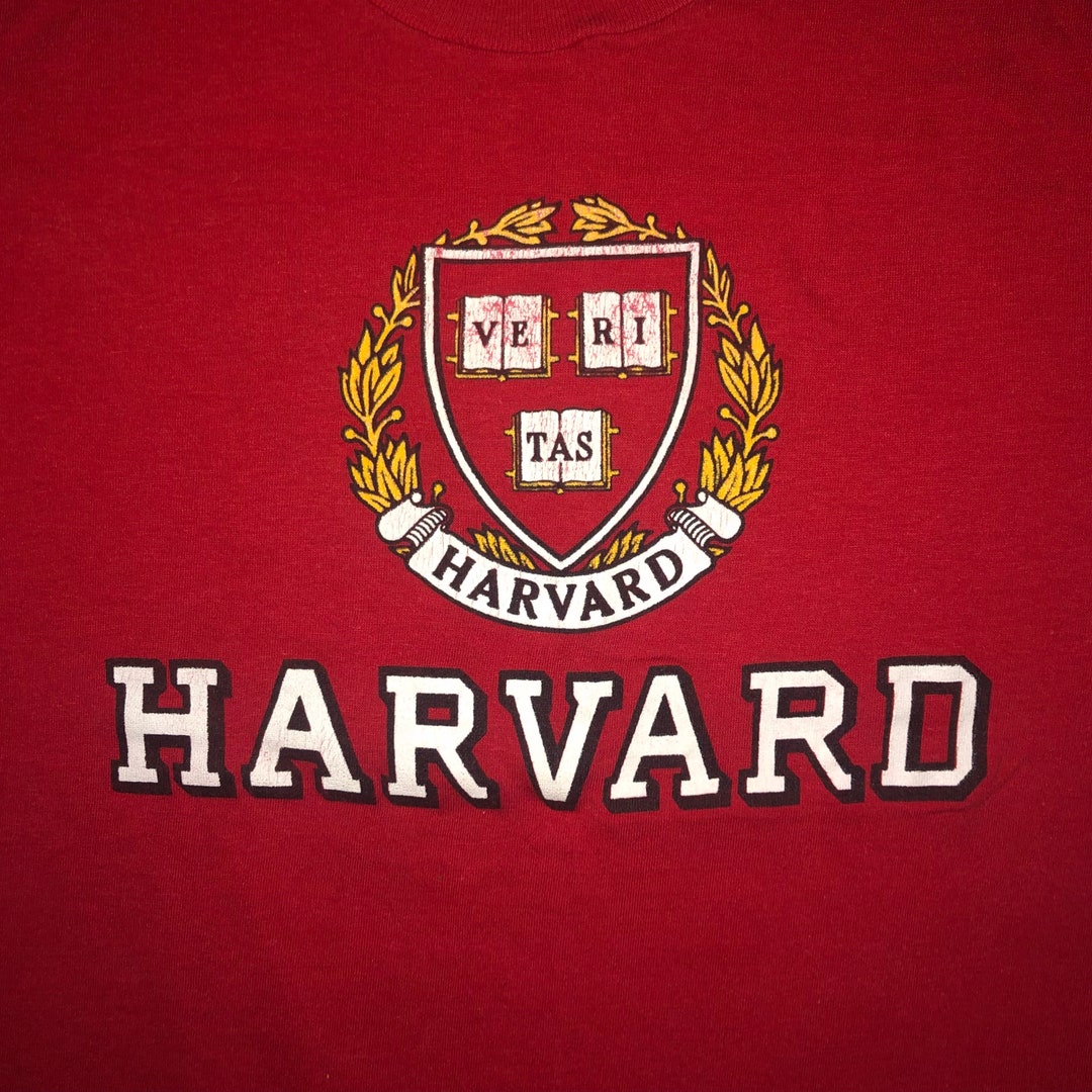 Vintage 1980s Harvard University T Shirt MEDIUM - LOGO 7 80s Single ...