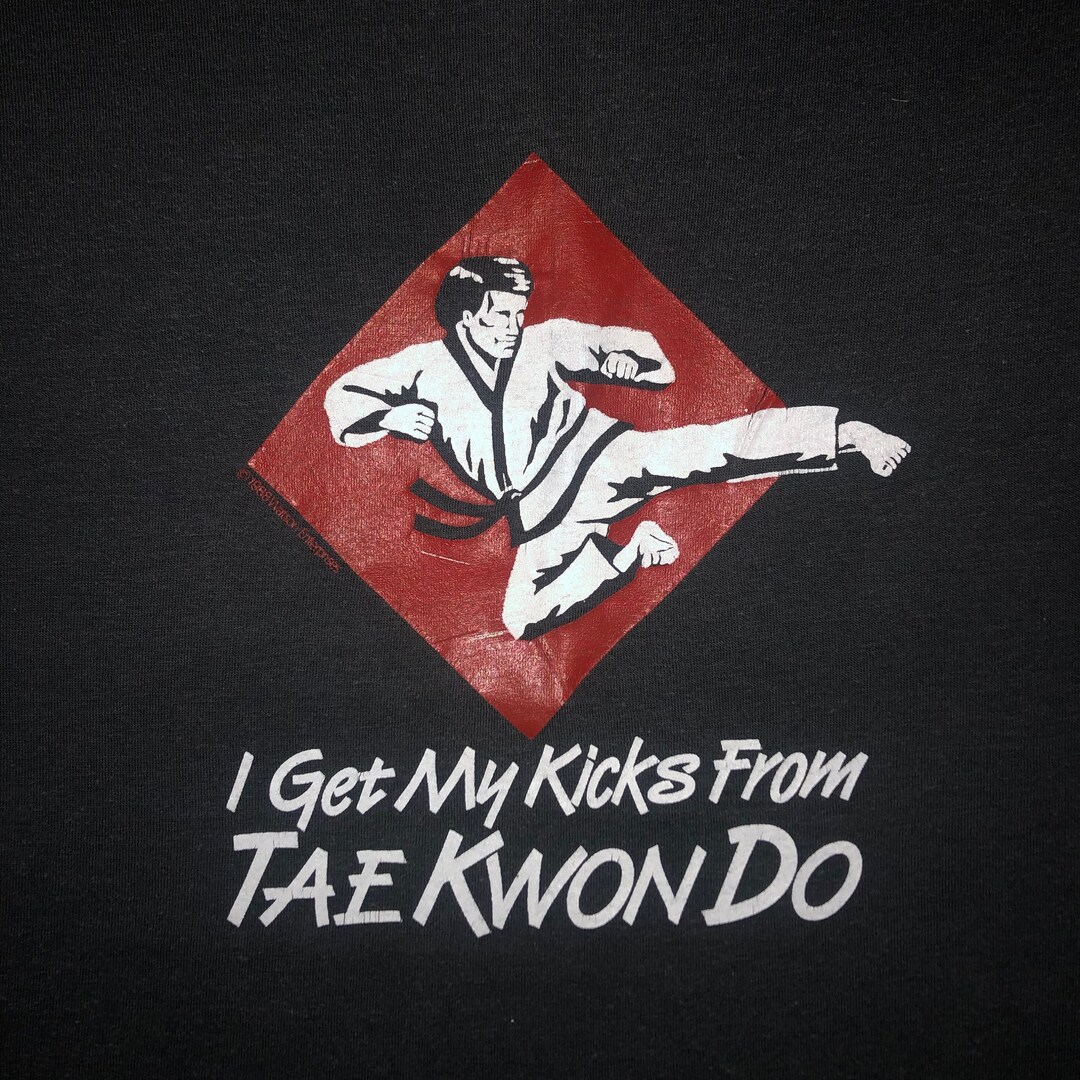 Vintage 1980s Tae Kwon Do Burnout T Shirt SMALL Soft Faded 1988 Karate ...