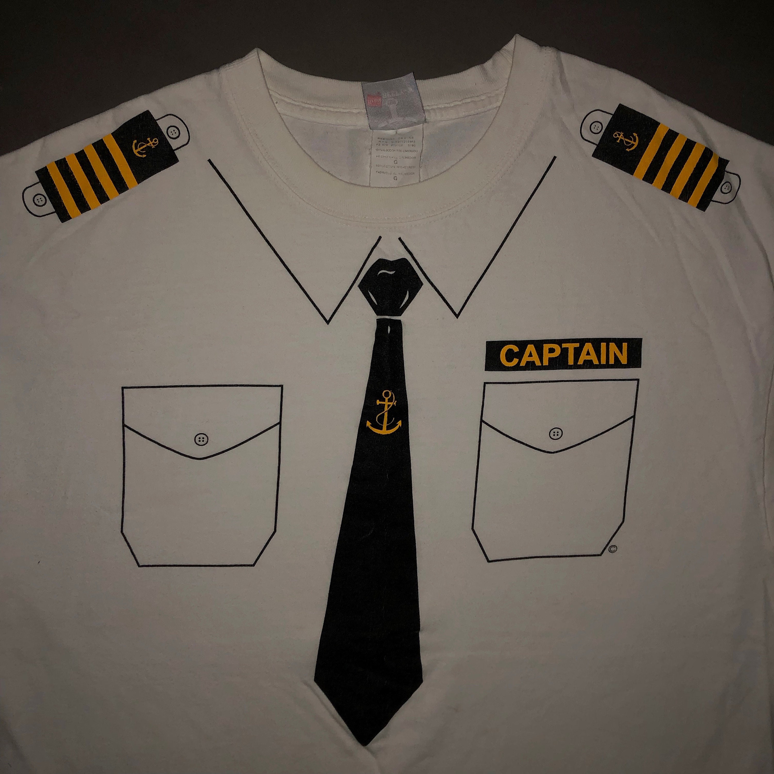 Vintage 90s Boat Captain's Uniform T Shirt M / L - 1990s FOTL Tee ...