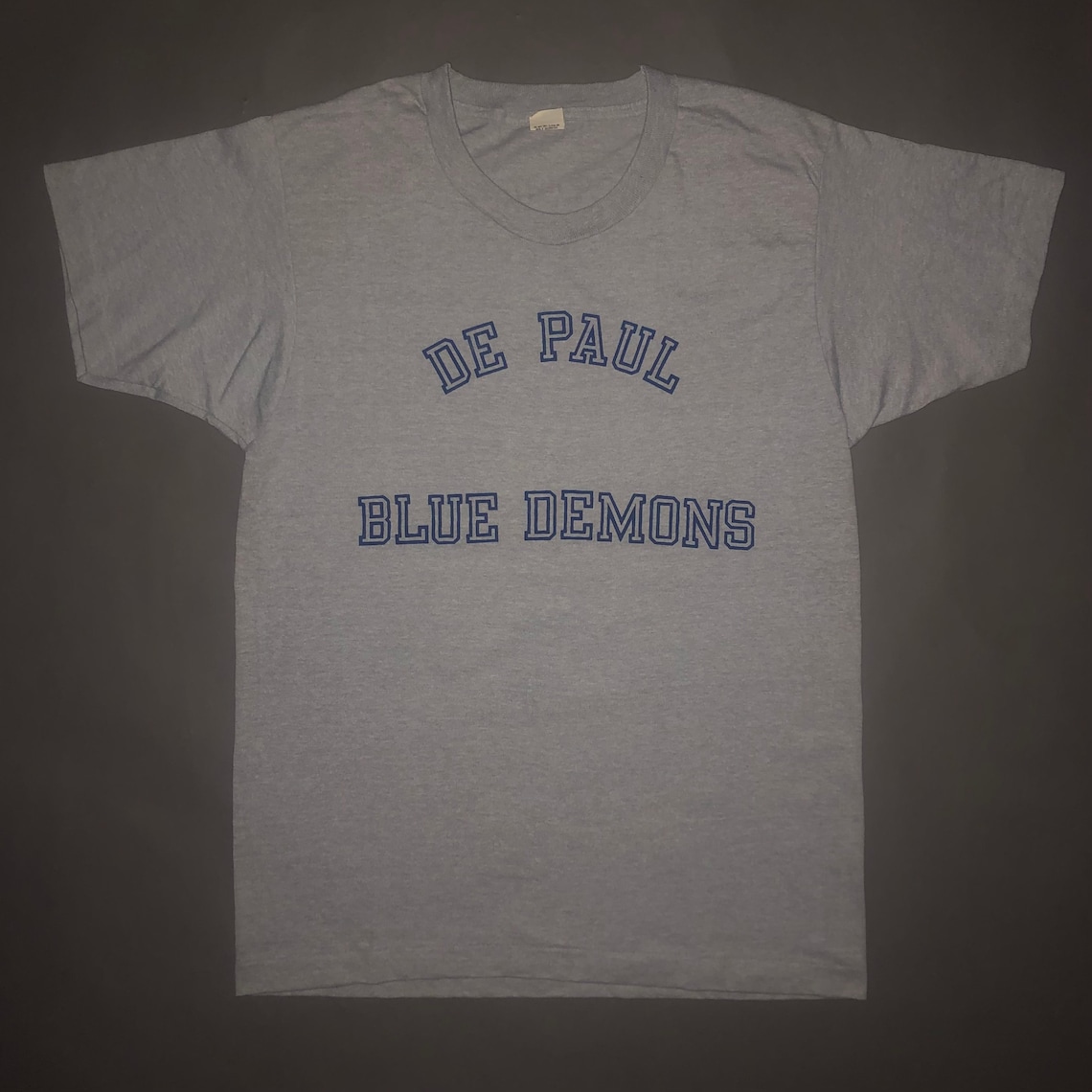 Vintage 1980s Depaul Blue Demons T Shirt MEDIUM Chicago University ...