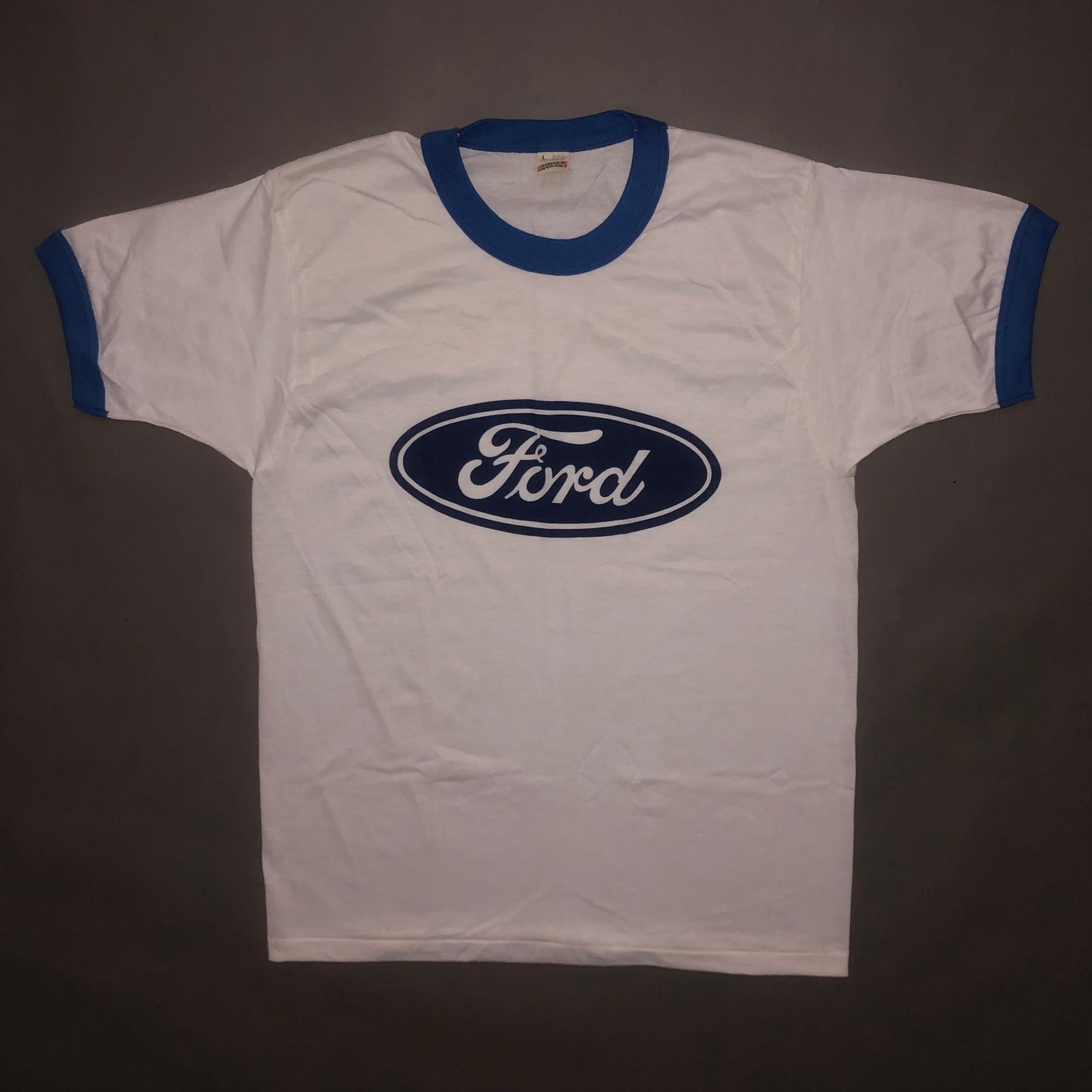 Vintage Unworn 1980s Ford Motors Ringer T Shirt MEDIUM / LARGE Screen ...