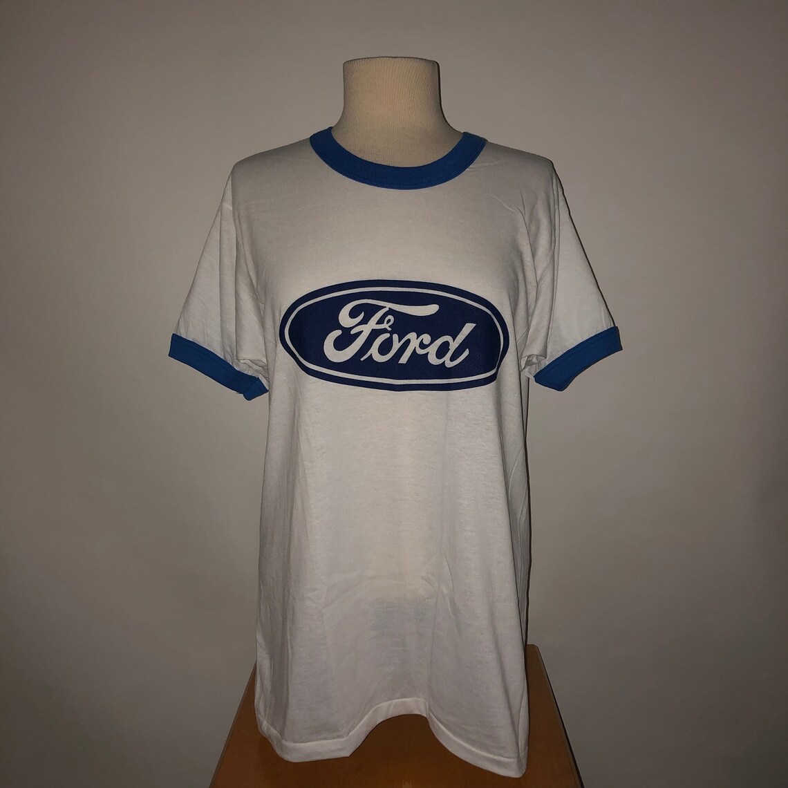 Vintage Unworn 1980s Ford Motors Ringer T Shirt MEDIUM / LARGE Screen ...