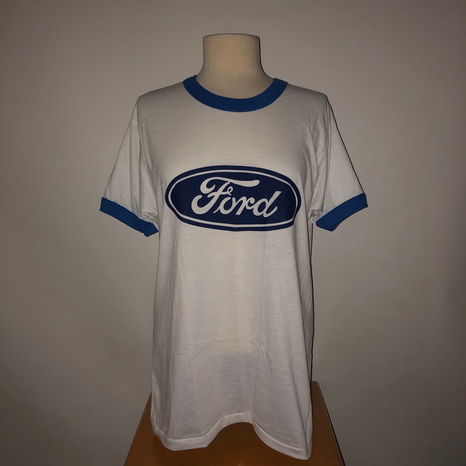 Vintage Unworn 1980s Ford Motors Ringer T Shirt MEDIUM / LARGE Screen ...
