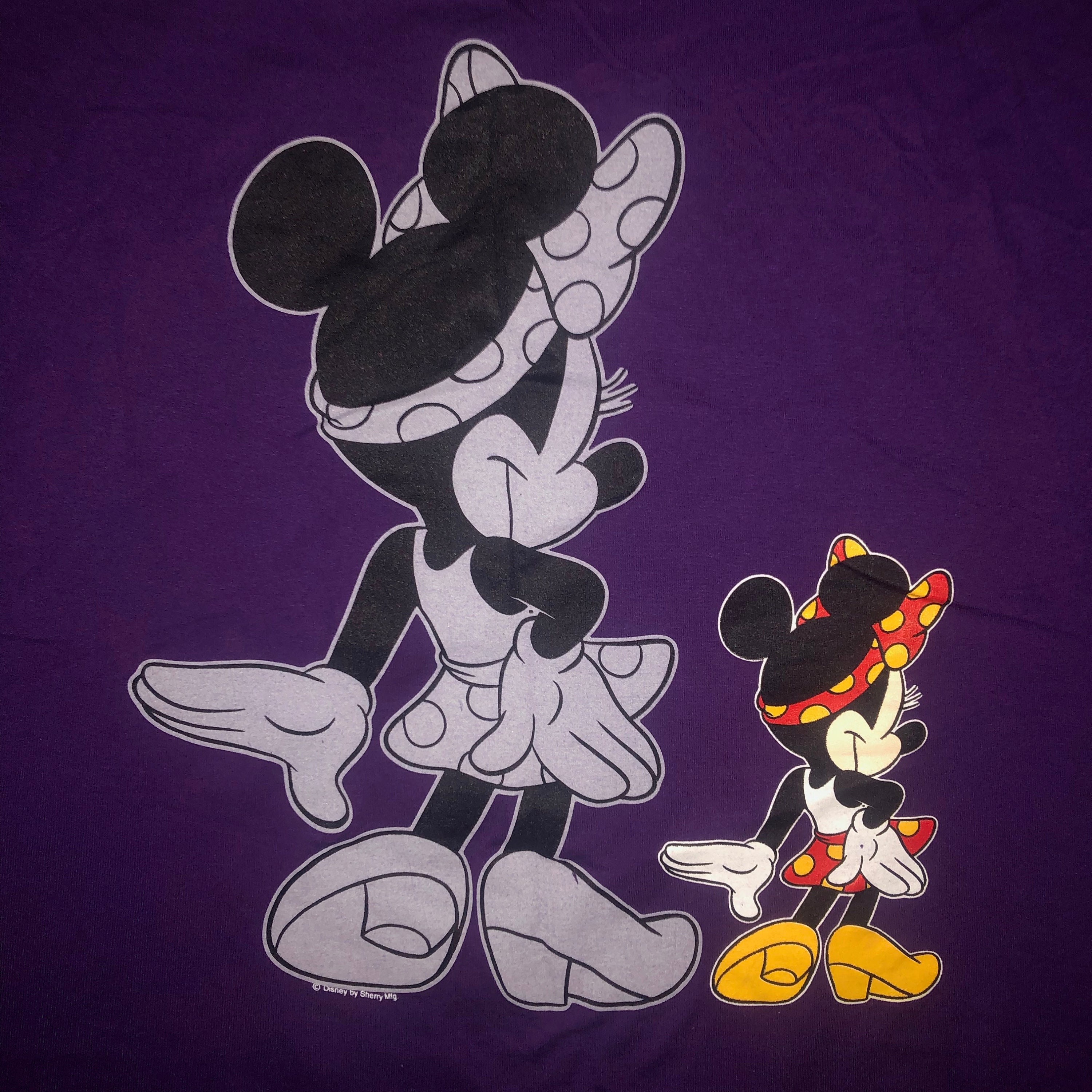 Vintage 90s Minnie Mouse Large Shadow Print T Shirt X LARGE - Double ...