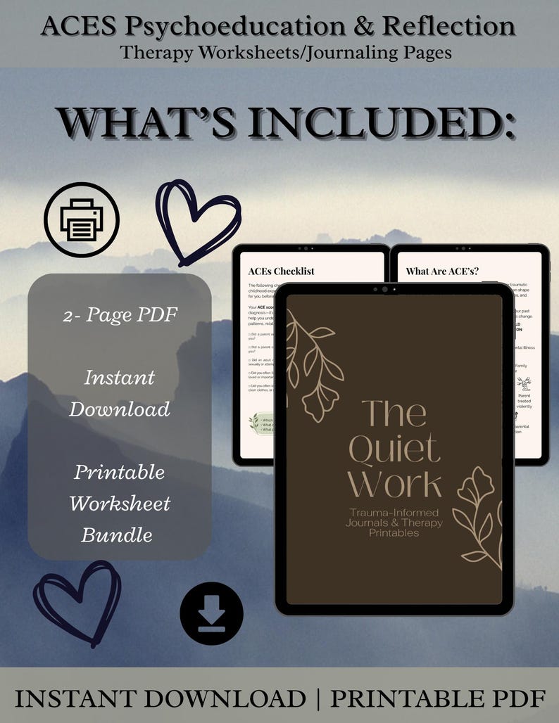 Aces Trauma Worksheet: Printable Mental Health Checklist (PDF Download ...