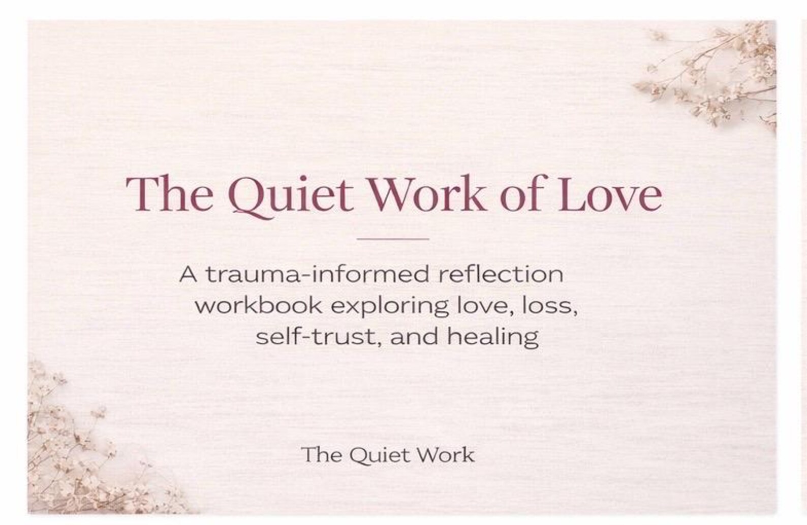 Trauma-informed Reflection Workbook | Love, Loss & Self-trust (PDF ...