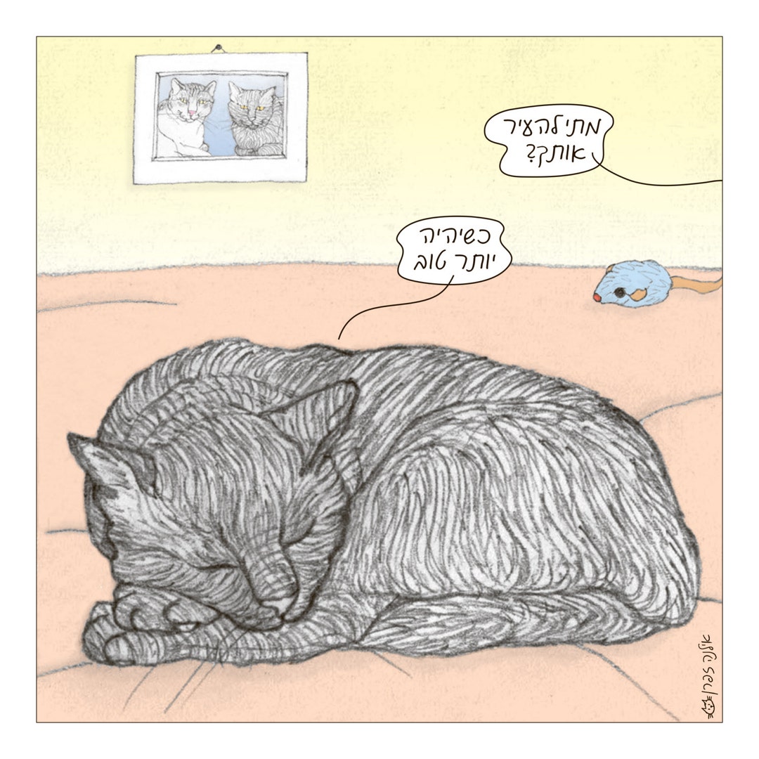 Cats Print - When It Gets Better Print in Hebrew - Featuring Rafi, the ...