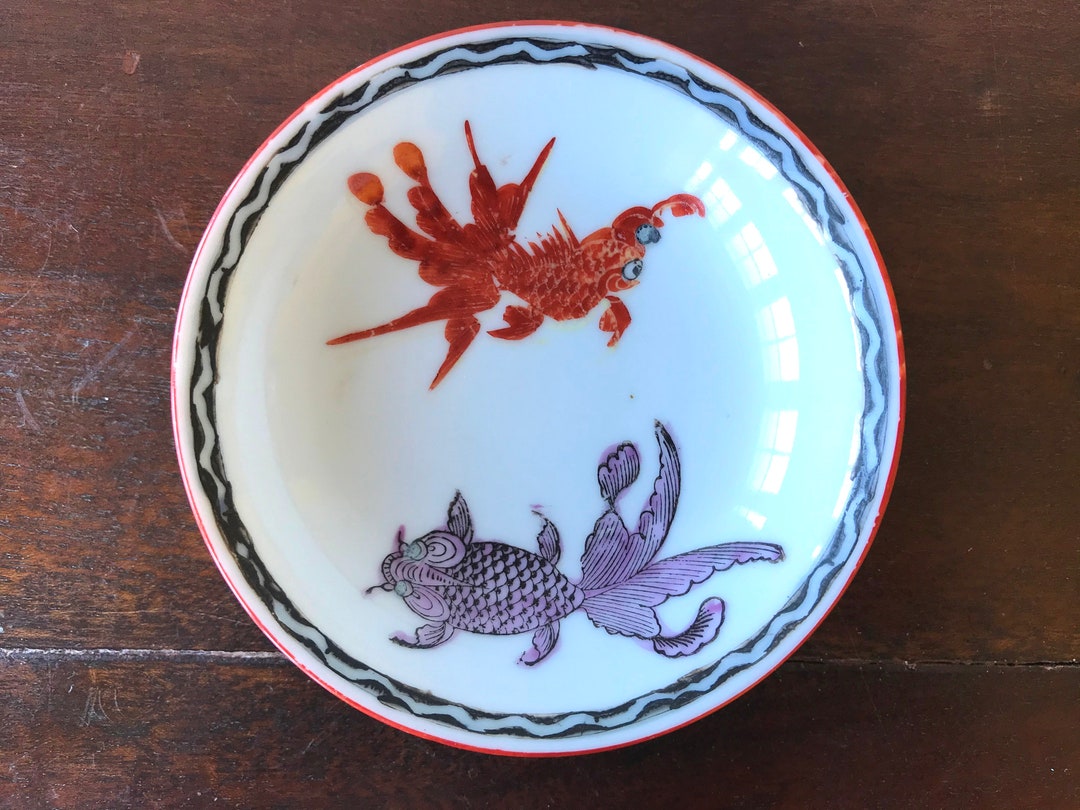 Small Chinese Bowl With Koi Fish Vintage Chinese Porcelain - Etsy