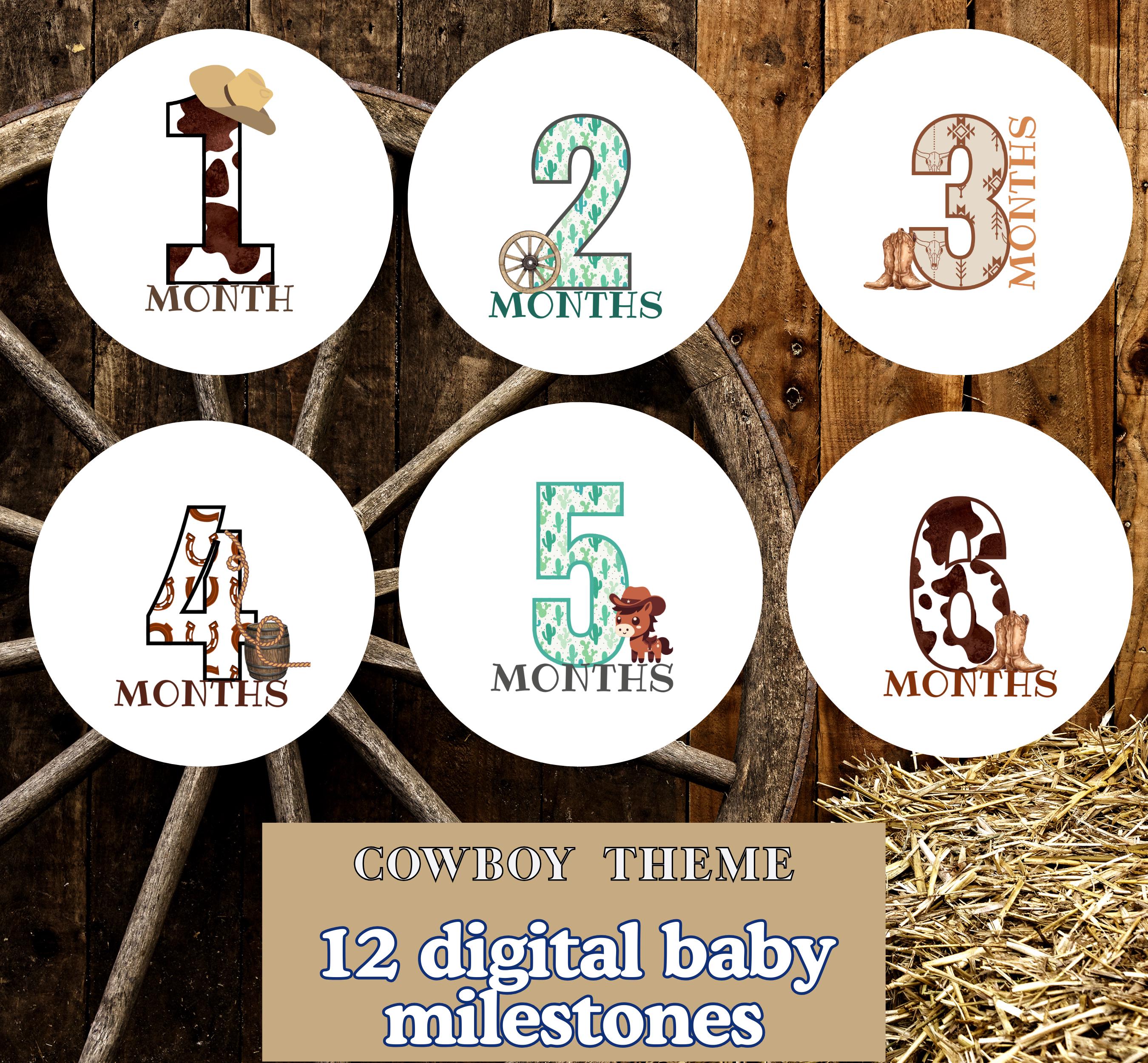 Cowboy Baby Milestones (digital Files) - Etsy