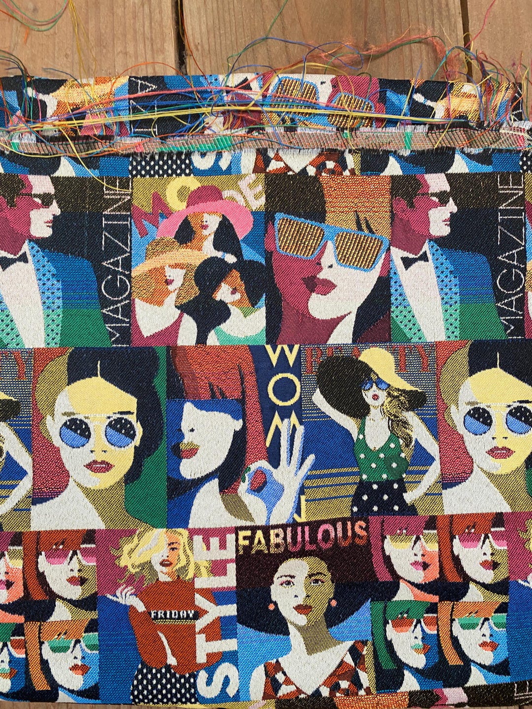 Warhol Fabric. Pop Art Fabric, With Drawings Woven With Colored Threads ...