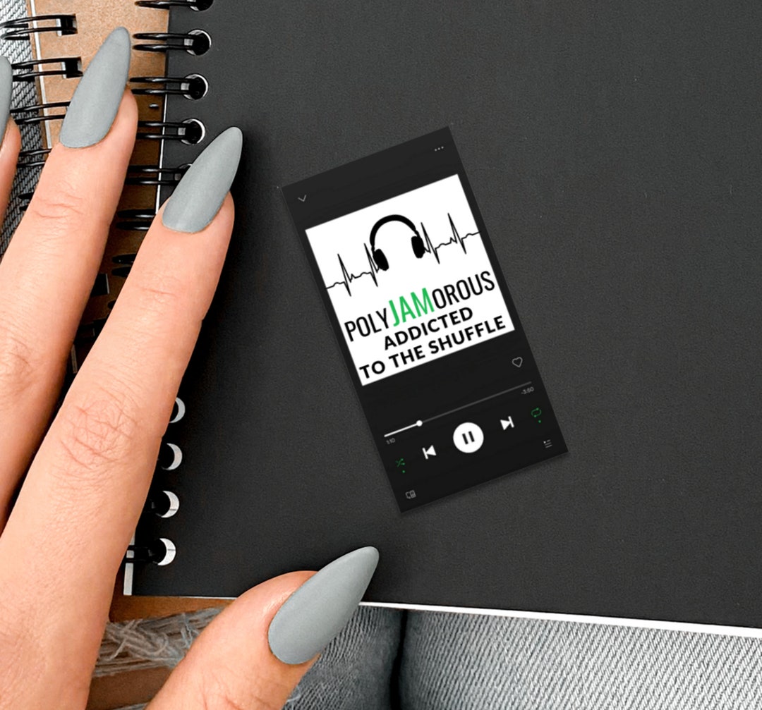 Polyjamorous Addicted to Shuffle Sticker, Music Sticker, Water Bottle ...