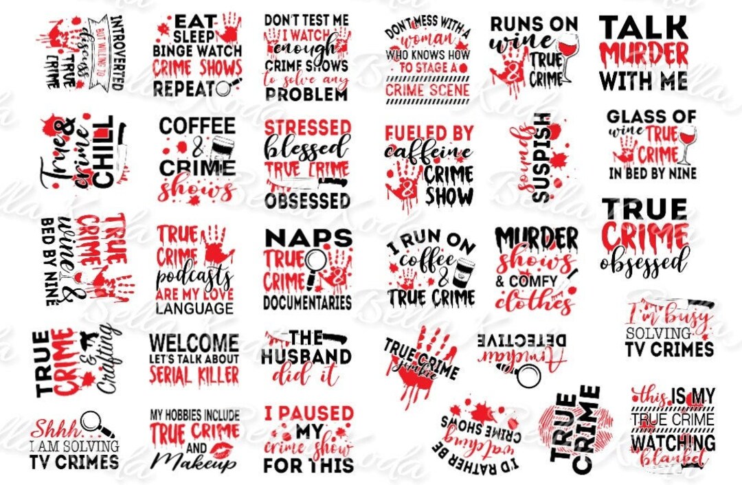 True Crime Stickers: Glossy Vinyl Decals, Horror Fan Gifts (set of 30 ...