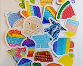 Pop It Stickers Fidget Giftskids Stickers Gift Bag Stuffer - Etsy