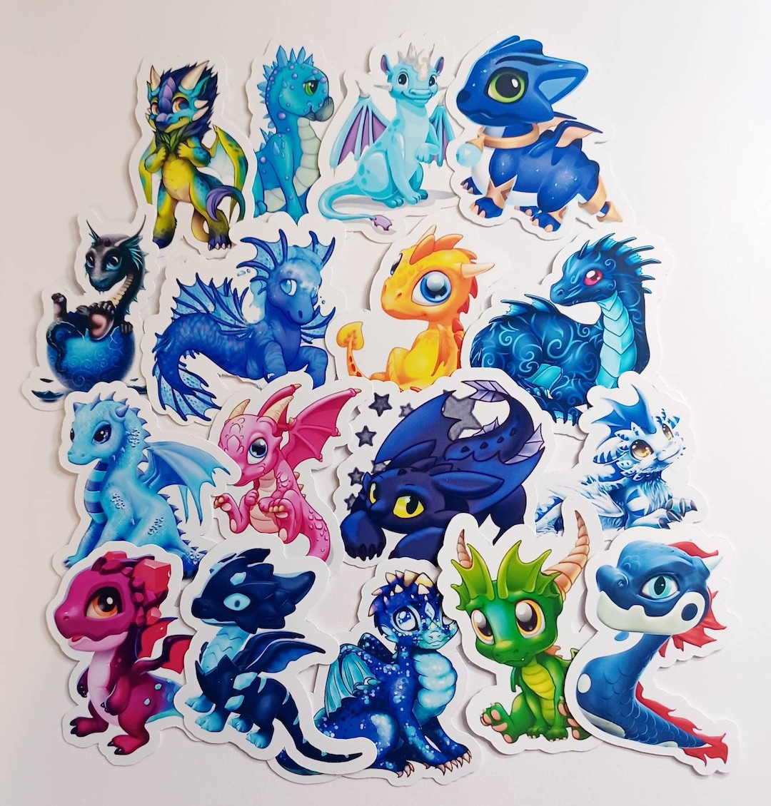 Baby Dragon Stickers, Cute Dragon, Mythical Creatures, Fantasy Stickers ...