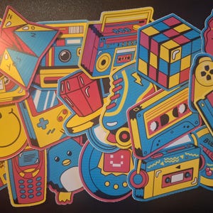 Retro 90s Nostalgia Stickers: Waterproof Throwback Decals, 20pc - Etsy