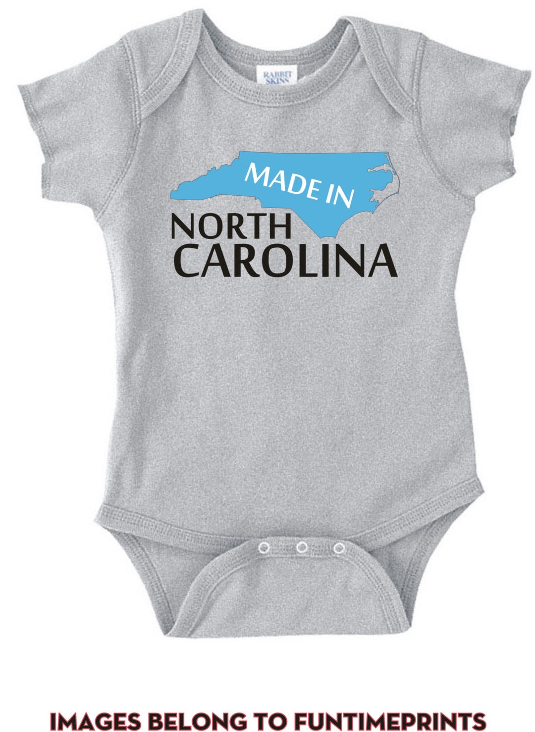 MADE in NORTH CAROLINA -fun State Map T-shirt or Bodysuit - University ...